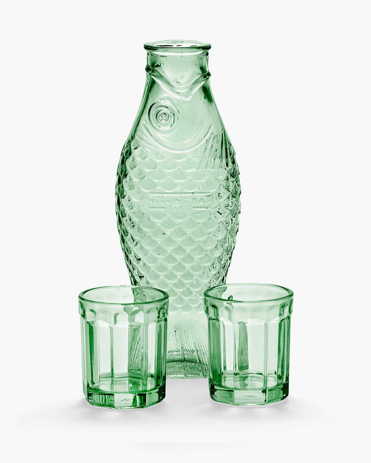 Set carafe with 2 glasses M green Fish & Fish – SERAX