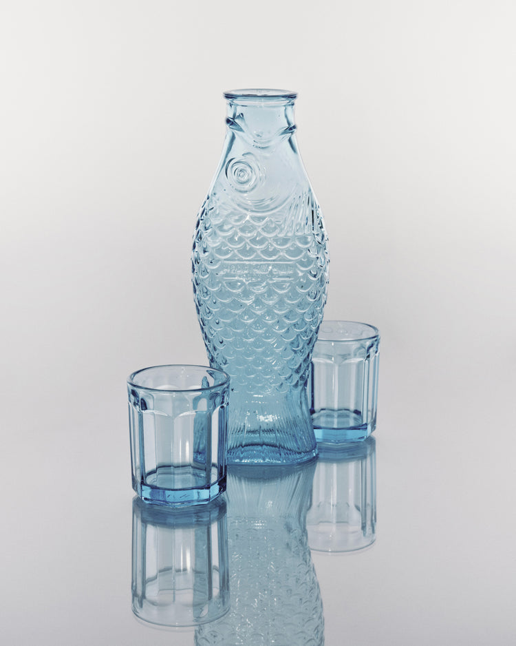 Set carafe with 2 glasses M blue Fish & Fish – SERAX