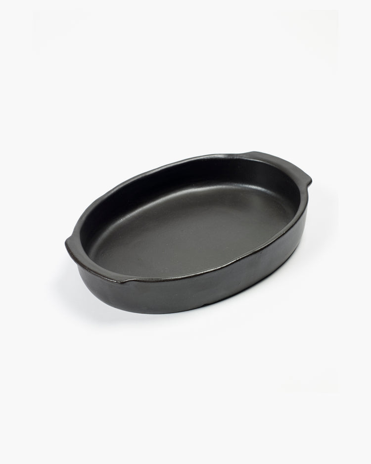 Oval oven/serving dish M black Pure – SERAX