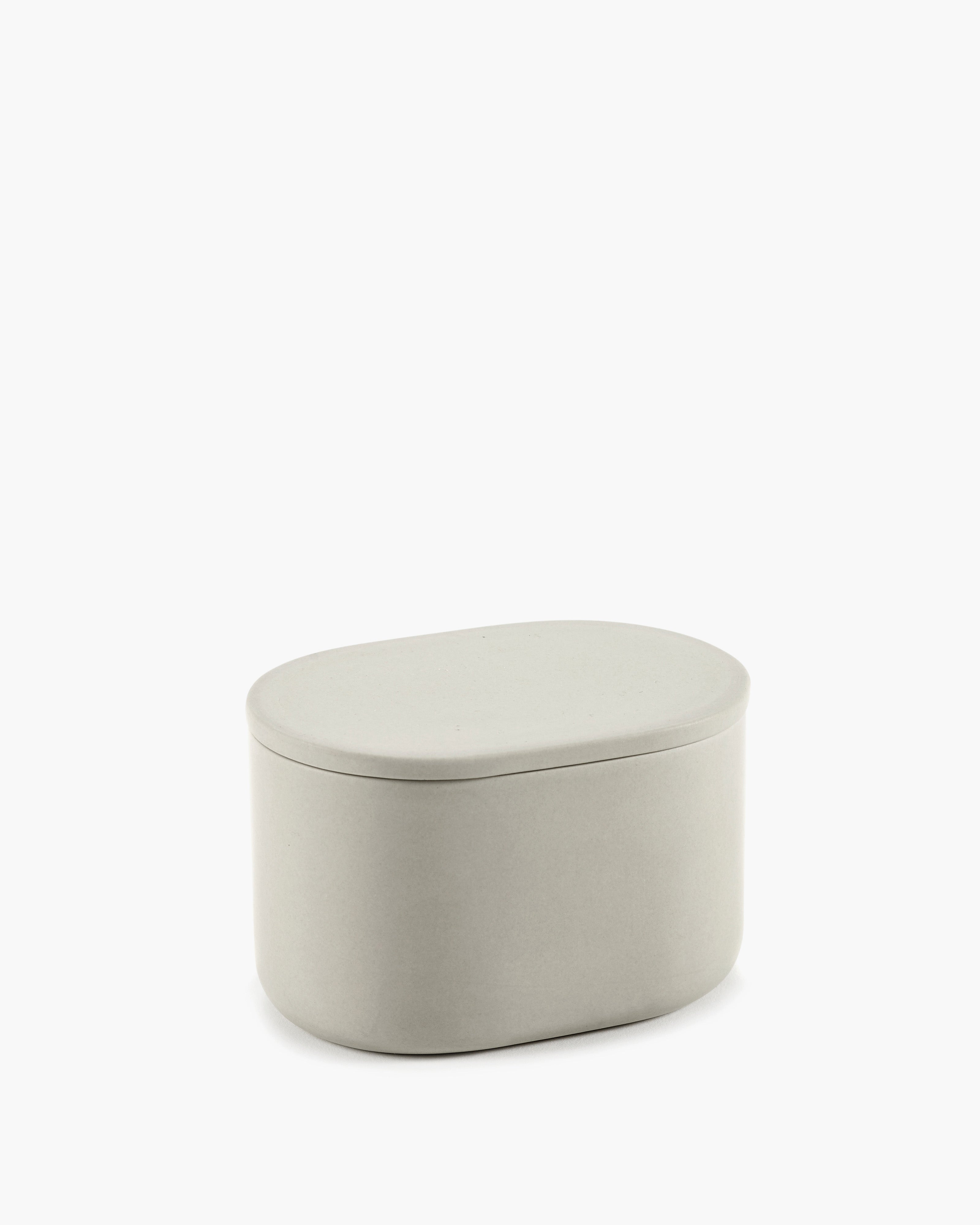 Box with lid oval L beige Cose – SERAX